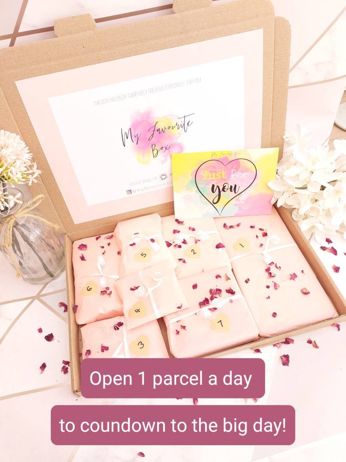 Bride to Be Gift 7 Day Wedding Countdown Gift Box - Etsy UK