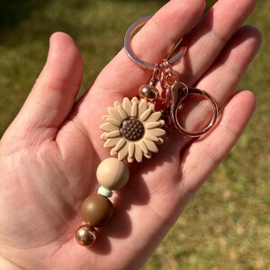 Beaded Fall Keychains, Pumpkin, Flower, Floral Ghost, Metal Keychain ...