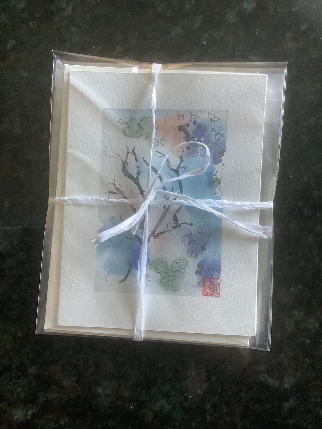 Little Red Stamp 4 Card Set - Etsy