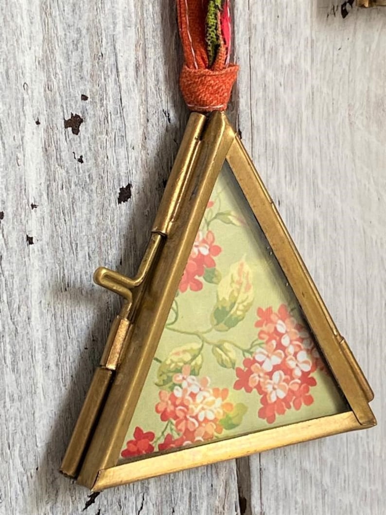 Trio of Beautiful Mini Antique Gold and Glass Hinged Frames. | Etsy