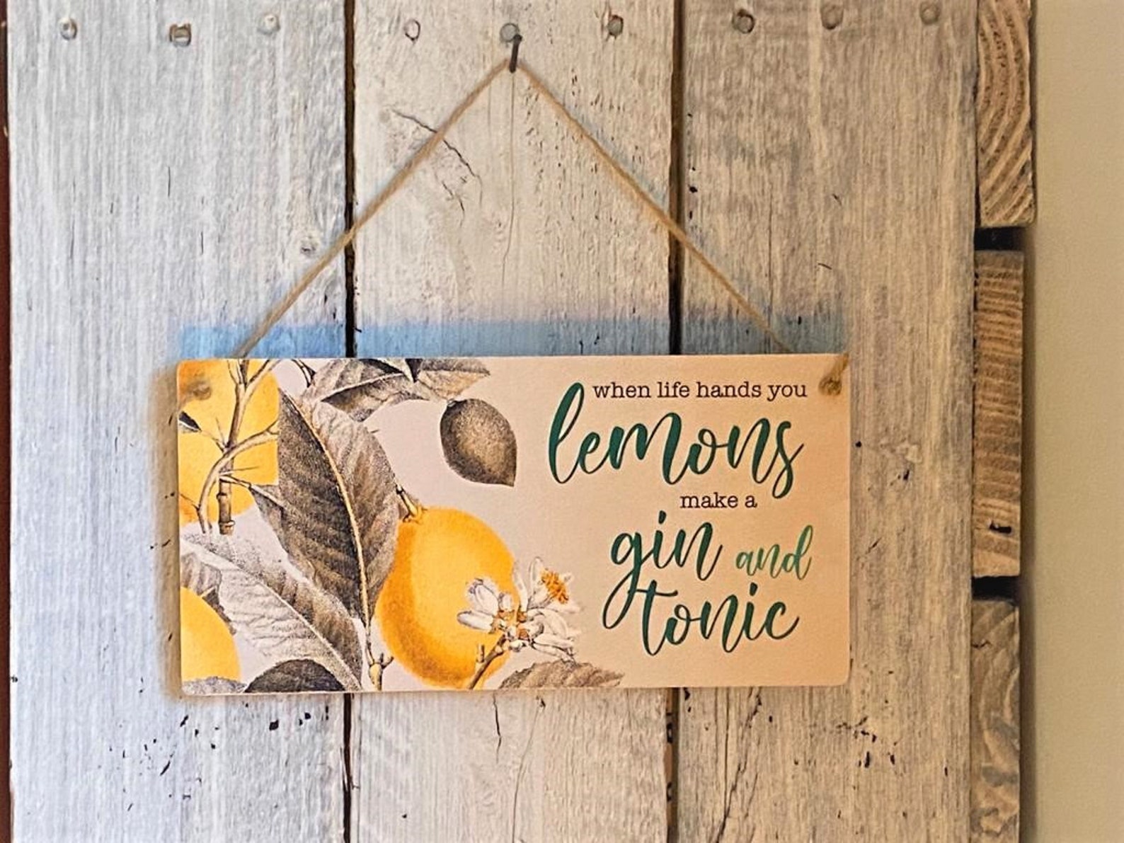 When Life Gives You Lemons 20x10cm Wooden Hanging Gin & Tonic - Etsy