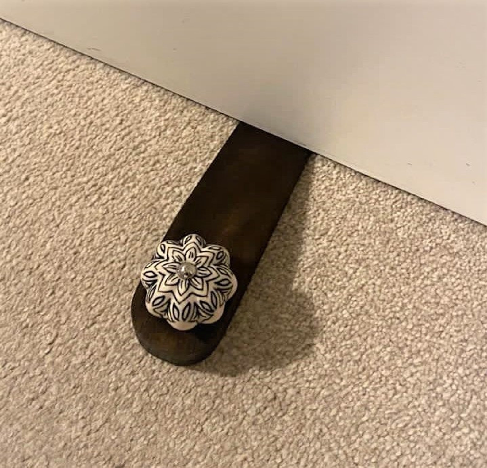 Handmade Rustic Doorstop With Vintage Flower Design Feature. Various ...