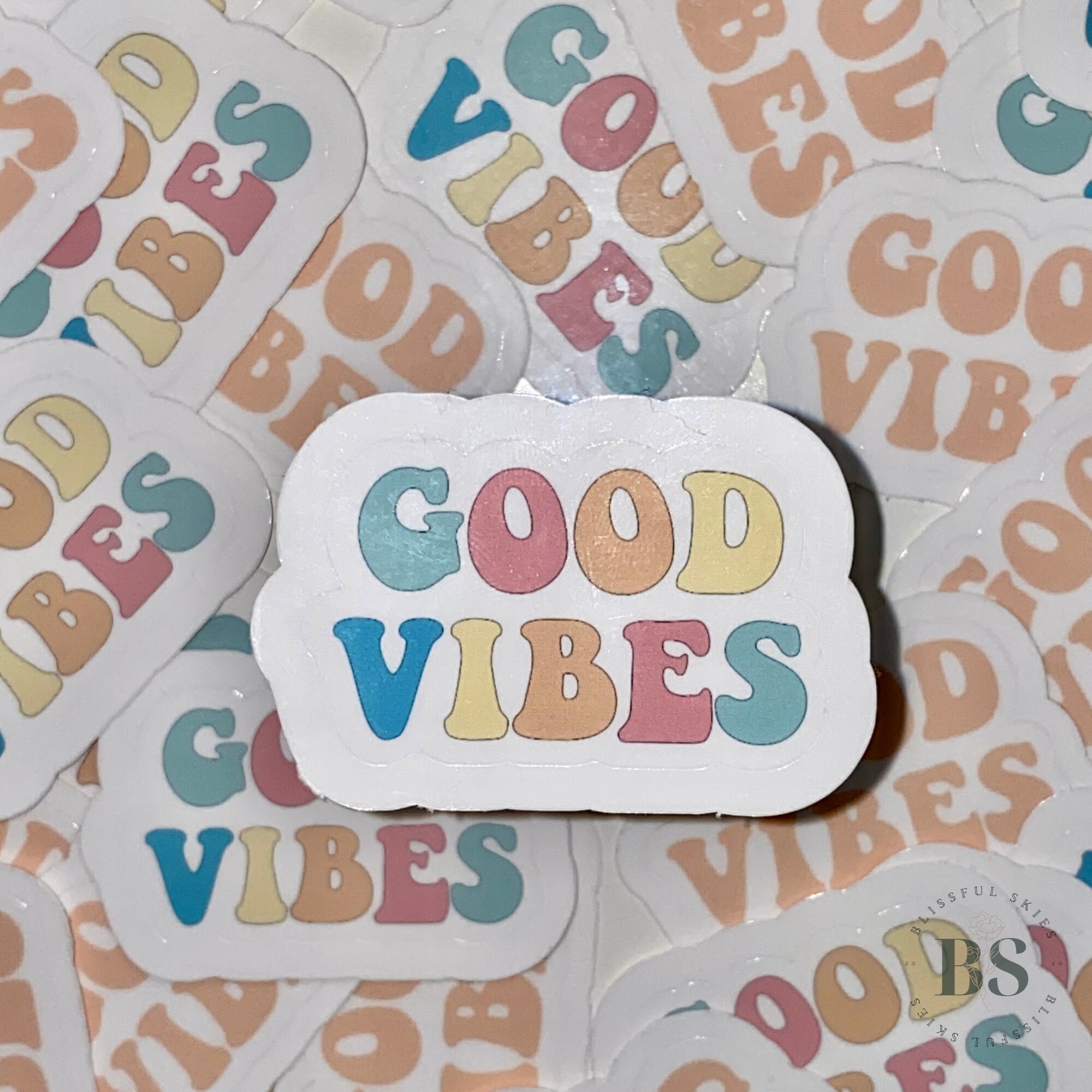 Good Vibes Decal Sticker Laptop decal Colourful Sticker | Etsy