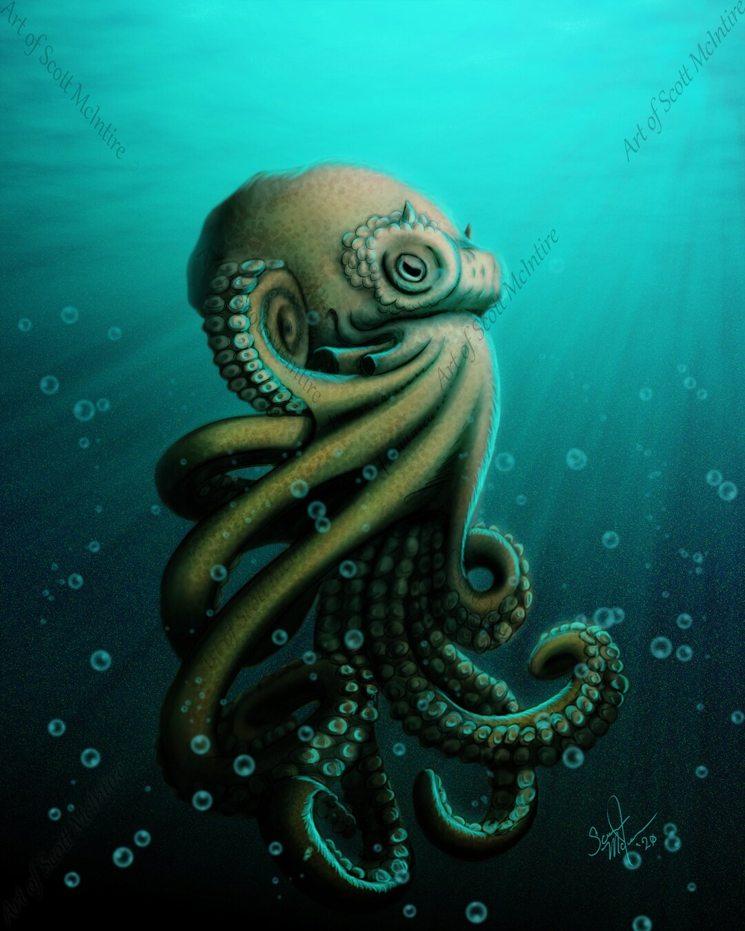 Octopus Photoshop Drawing - Etsy