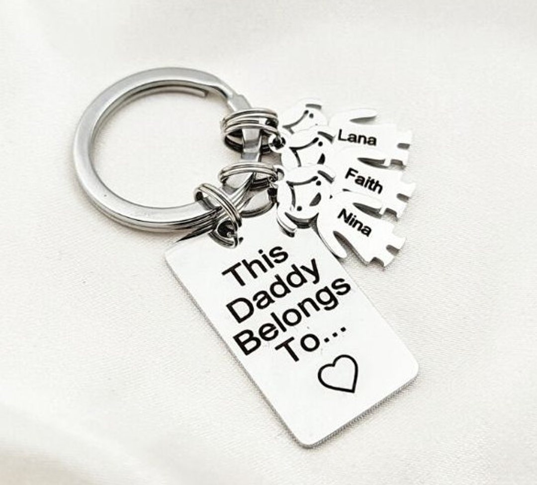 Family Keyring, Daddy Keyring, This Daddy Belongs To... Keychain, Kids ...