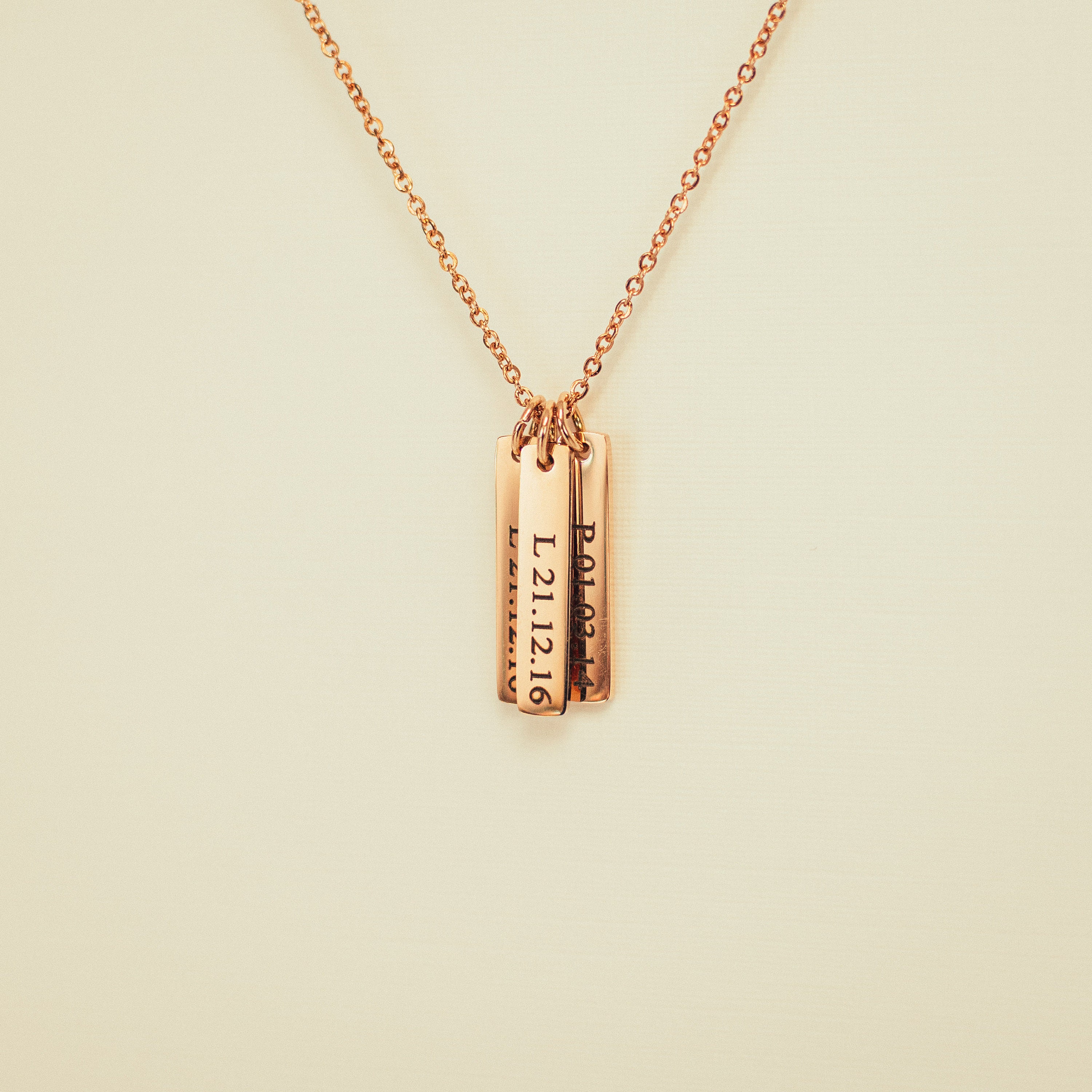 Initial Date Bar Necklace, Mothers Day, Kid's Birthdays, Initials Dates ...
