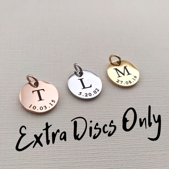 Extra Discs for Initial Date Disc Necklace & More | Etsy UK