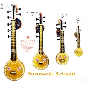 Wooden Handmade Traditional Saraswati Veena Miniature - Etsy