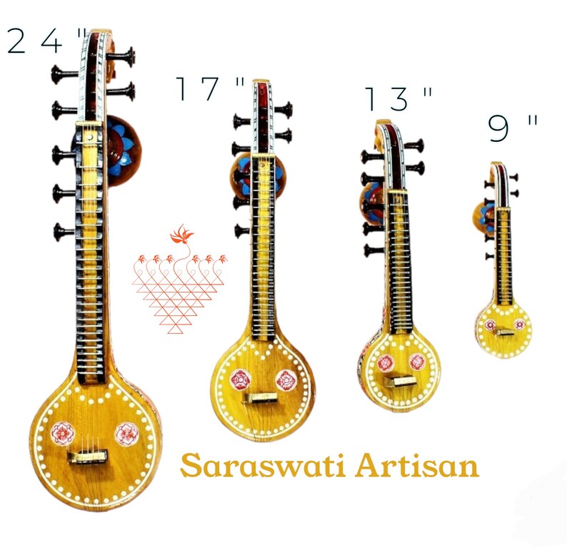 Wooden Handmade Traditional Saraswati Veena Miniature - Etsy