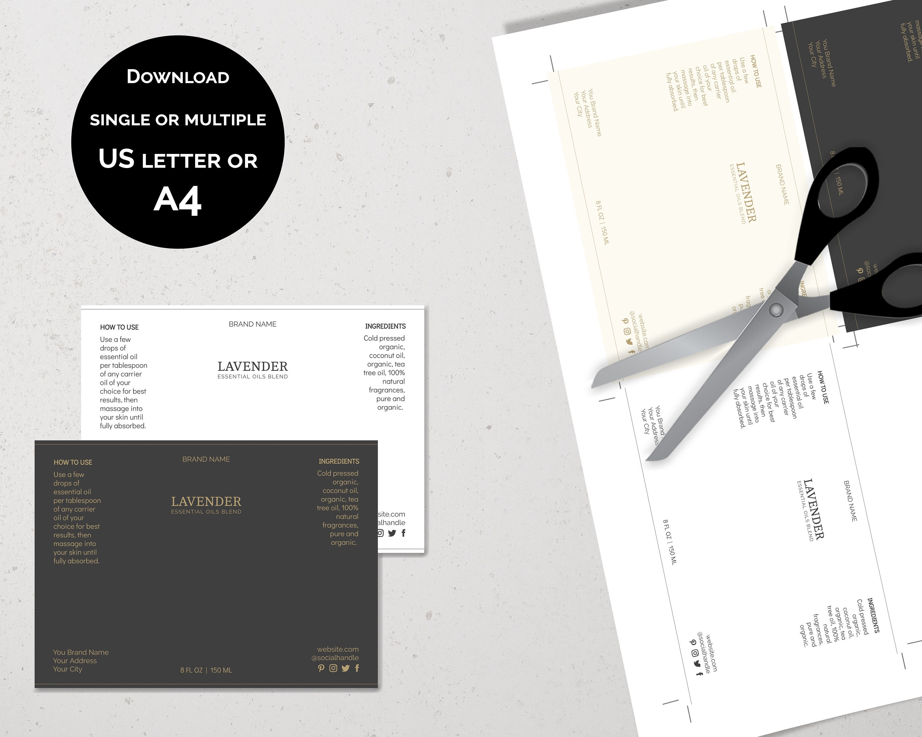 Bottle Label Template 4 Oz 8 Oz 12 Oz 16 Oz Label DIY Cosmo - Etsy