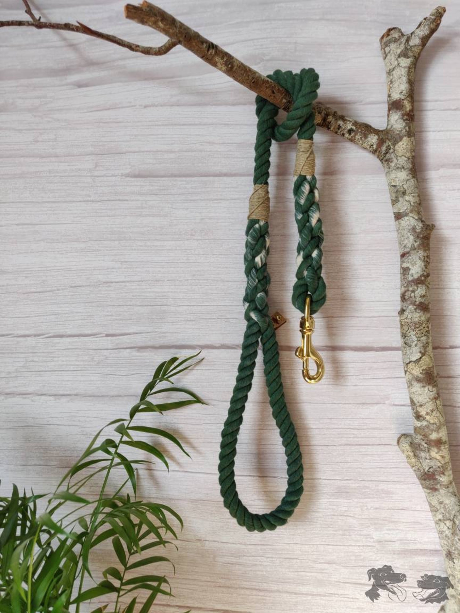 Forest Green // Handmade Eco-friendly Natural Cotton Rope Dog | Etsy