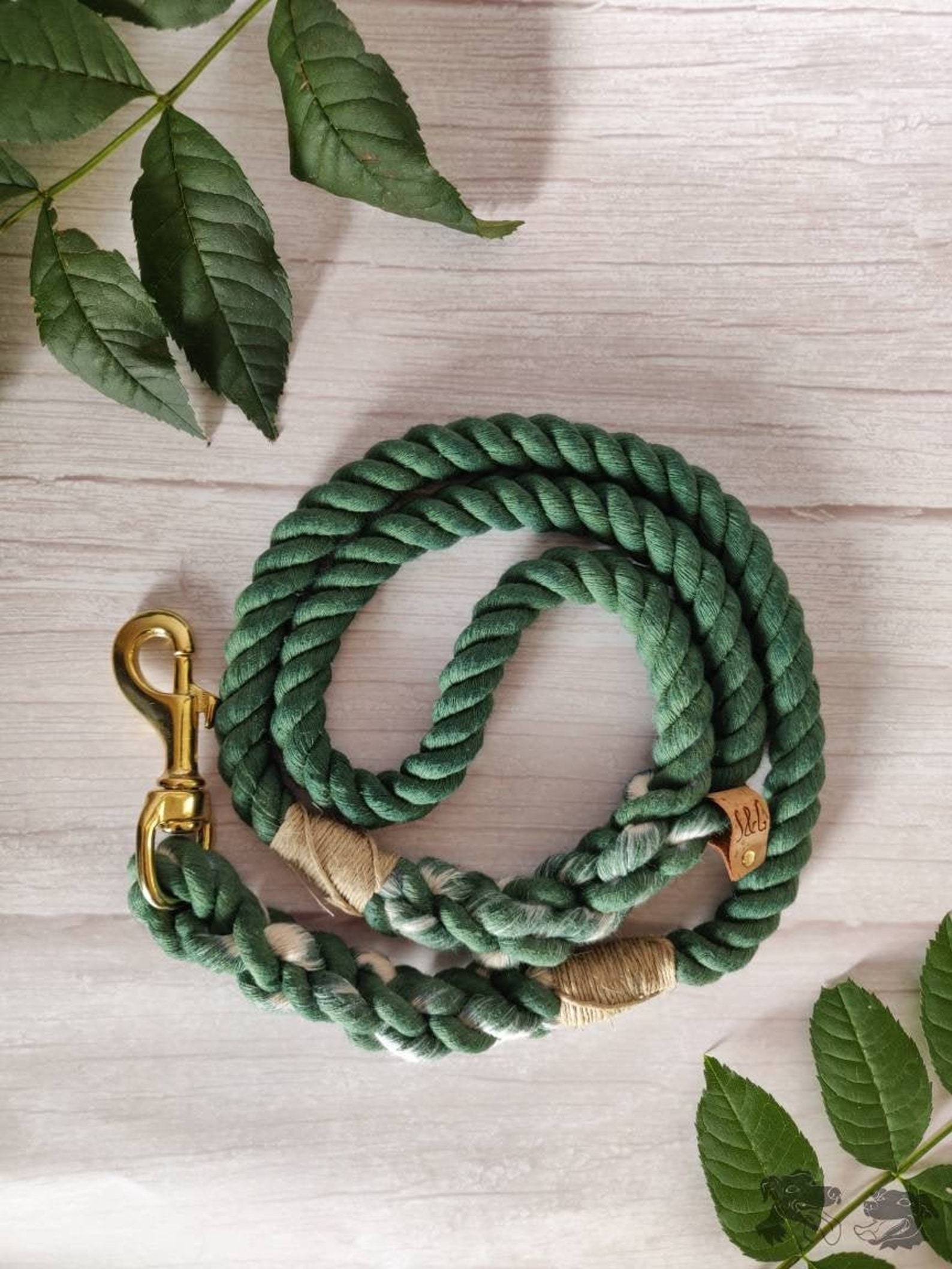 Forest Green // Handmade Eco-friendly Natural Cotton Rope Dog | Etsy