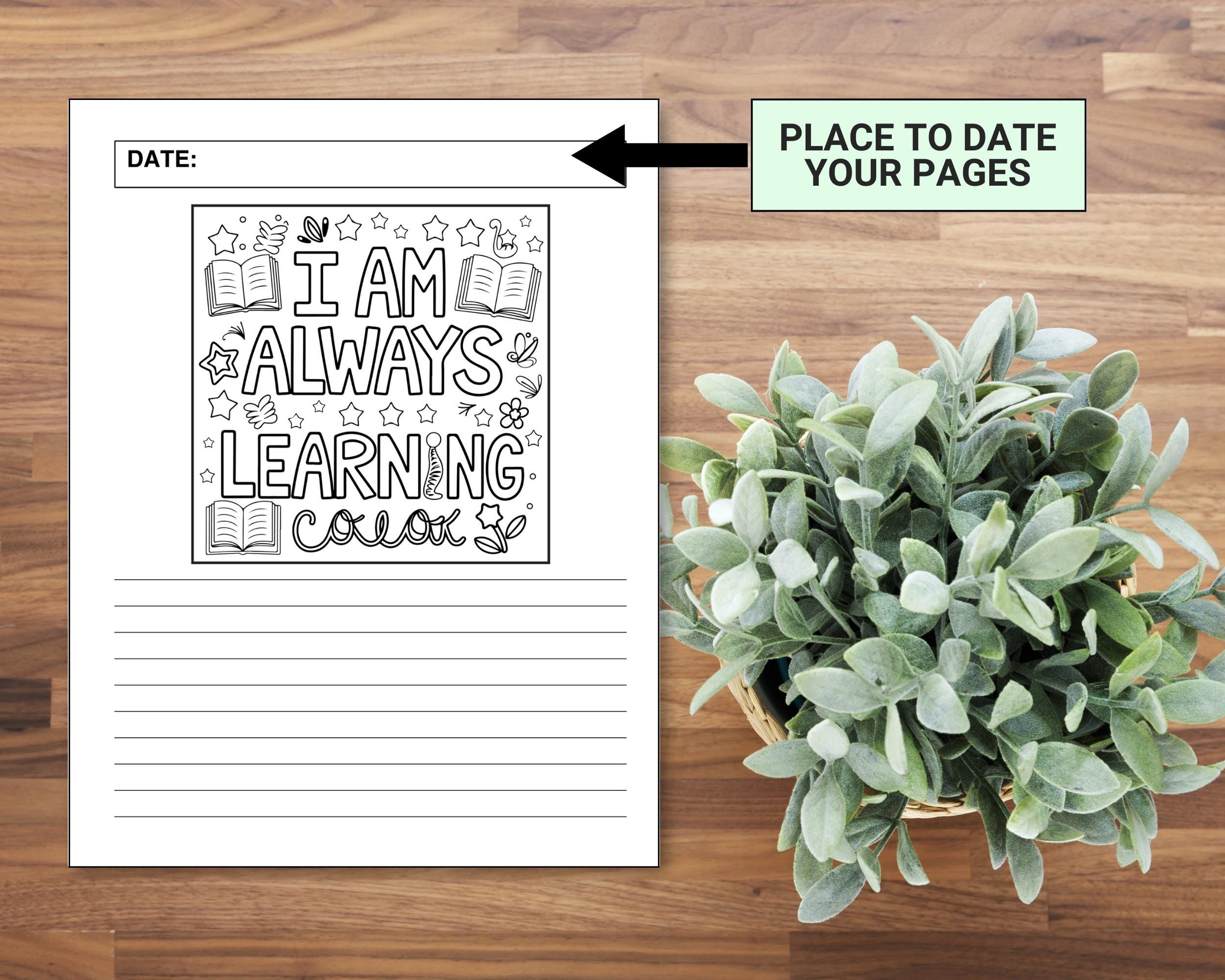 Printable Journaling and Coloring Daily Pages, Inspirational ...