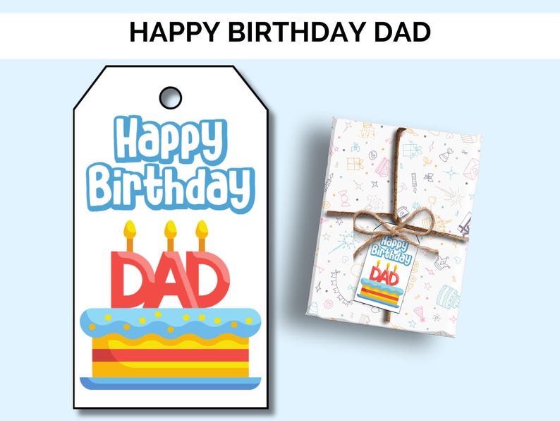 Fathers Day Birthday Thank You Gift Tags for Best Dad Printable Gift ...