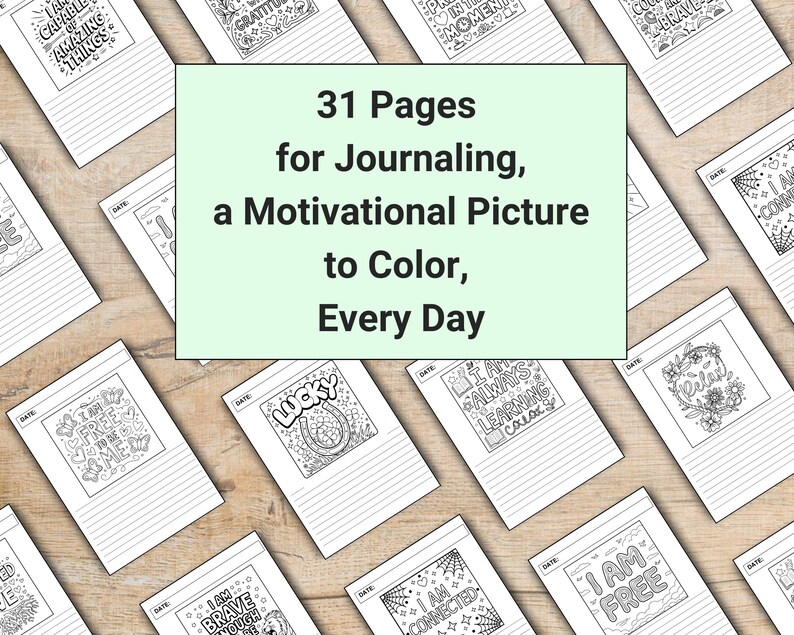 Printable Journaling and Coloring Daily Pages, Inspirational ...