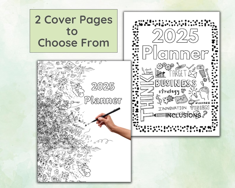 Printable Color and Doodle 2025 Planner, Monthly Weekly Daily Planner ...