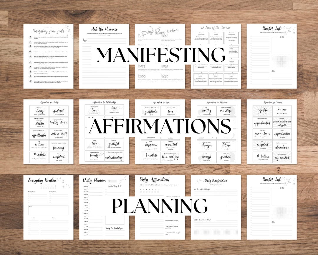 2025 Manifestation Journal Planner Diary Worksheets Tracker ...
