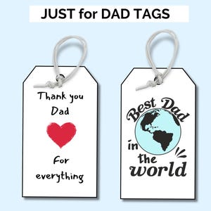 Fathers Day Birthday Thank You Gift Tags for Best Dad Printable Gift ...