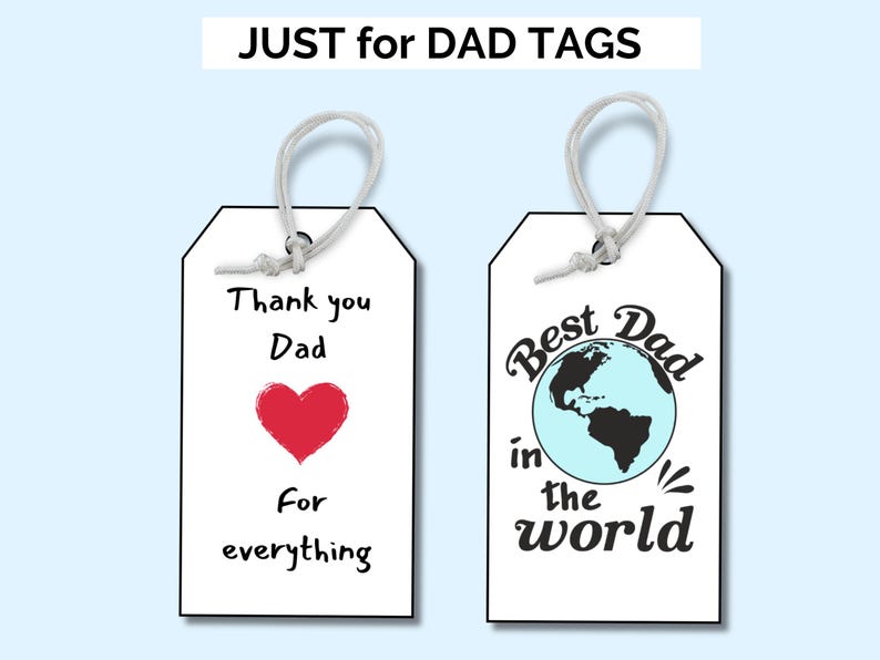 Fathers Day Birthday Thank You Gift Tags for Best Dad Printable Gift ...