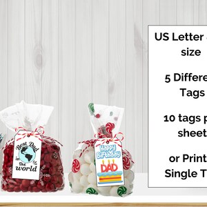 Fathers Day Birthday Thank You Gift Tags for Best Dad Printable Gift ...