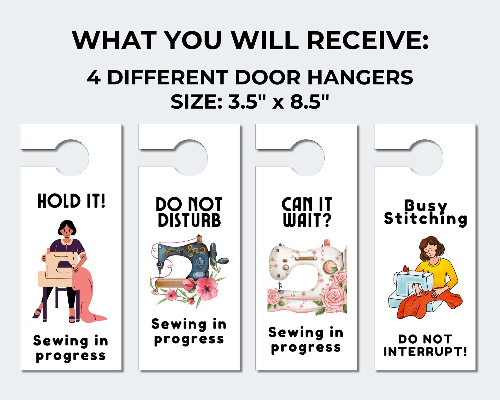 Printable Sewing Room Door Hangers, Do Not Disturb, Sewing in Progress ...