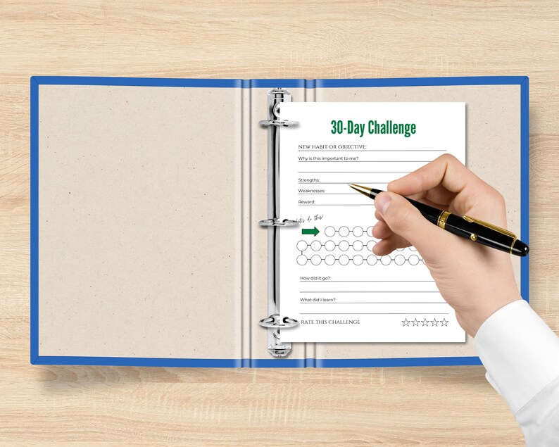 30 Day Printable Challenge Tracker for Habits and Goals, Eg. Workout ...