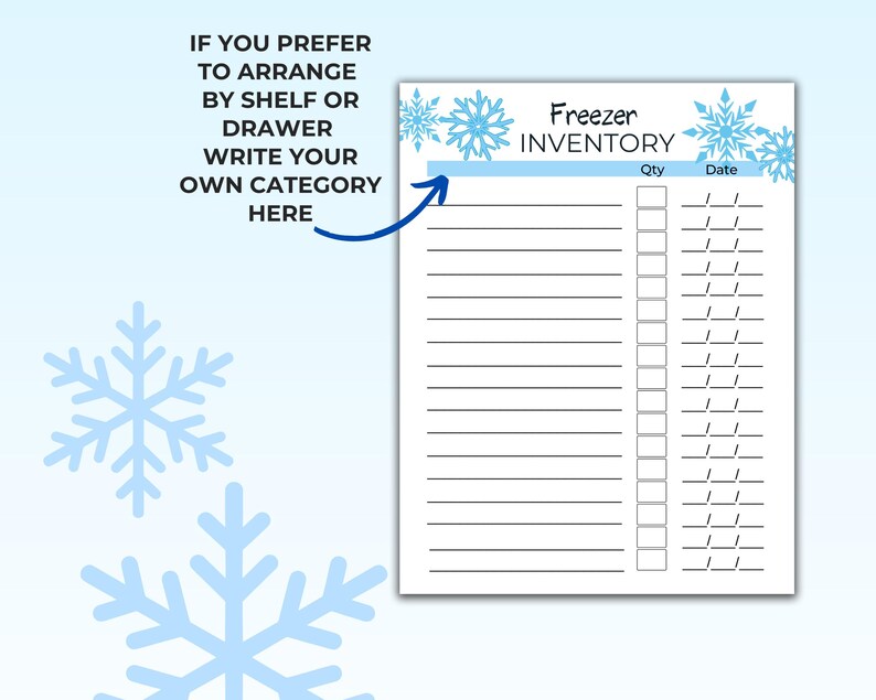 Freezer Inventory, Printable Food Tracker, Freezer Organiser, Organise ...