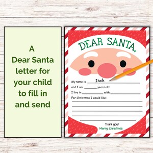Printable Christmas Letter to Dear Santa With Wish List - Etsy