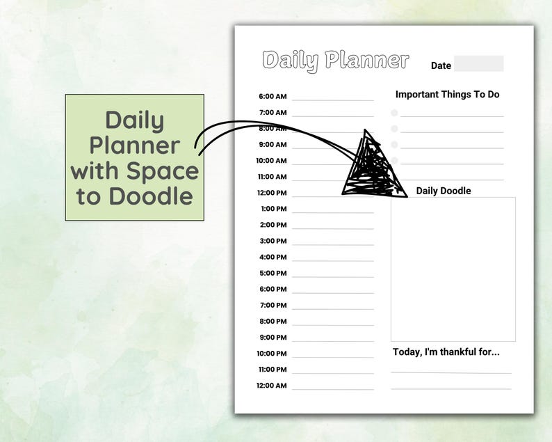 Printable Color and Doodle 2025 Planner, Monthly Weekly Daily Planner ...