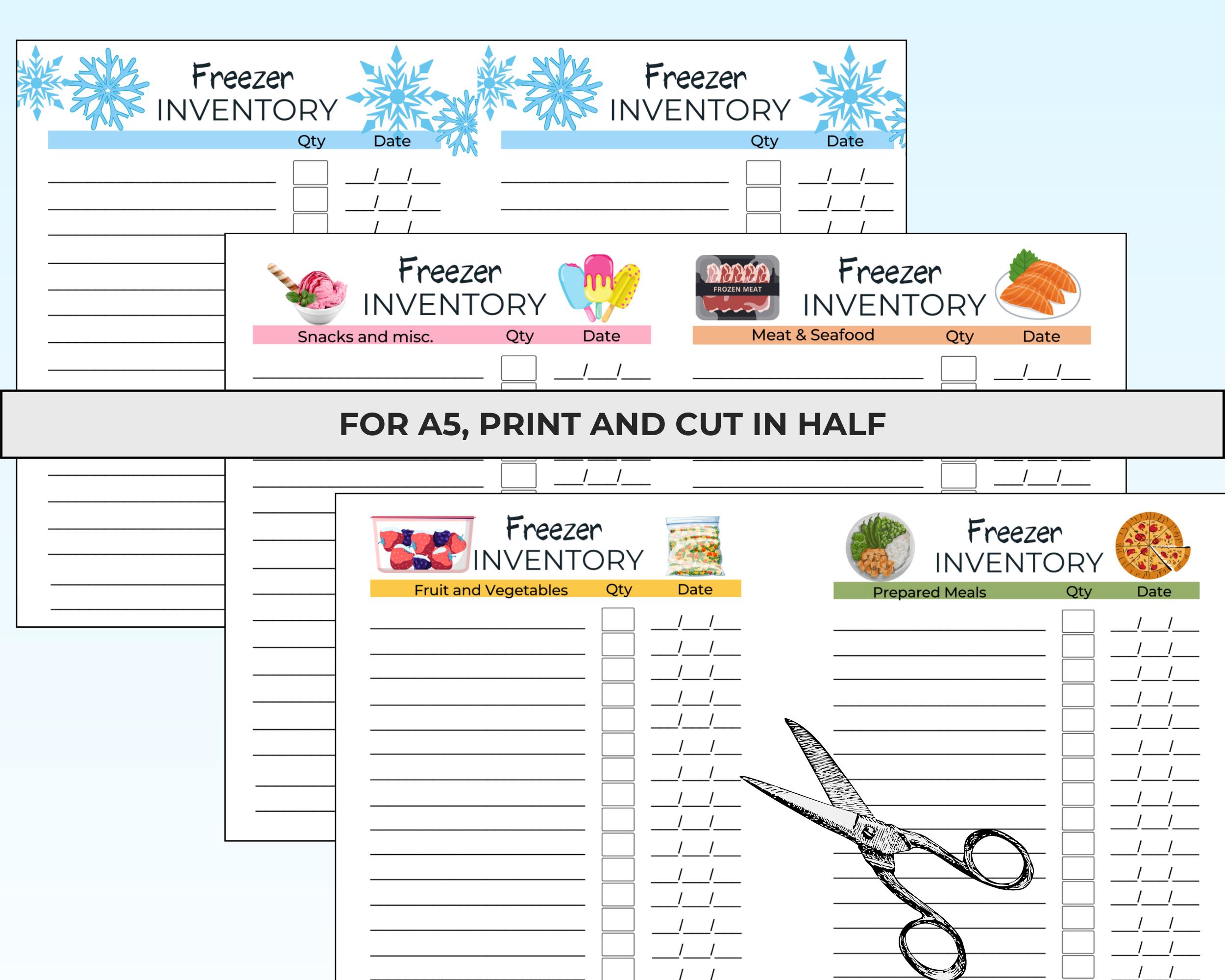 Freezer Inventory, Printable Food Tracker, Freezer Organiser, Organise ...
