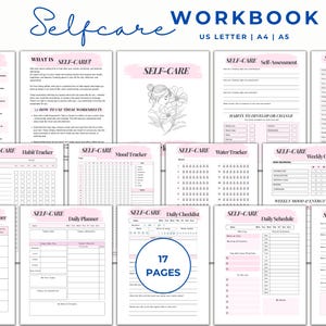 Printable Self-care Workbook, Mental Health and Mindset Worksheets ...