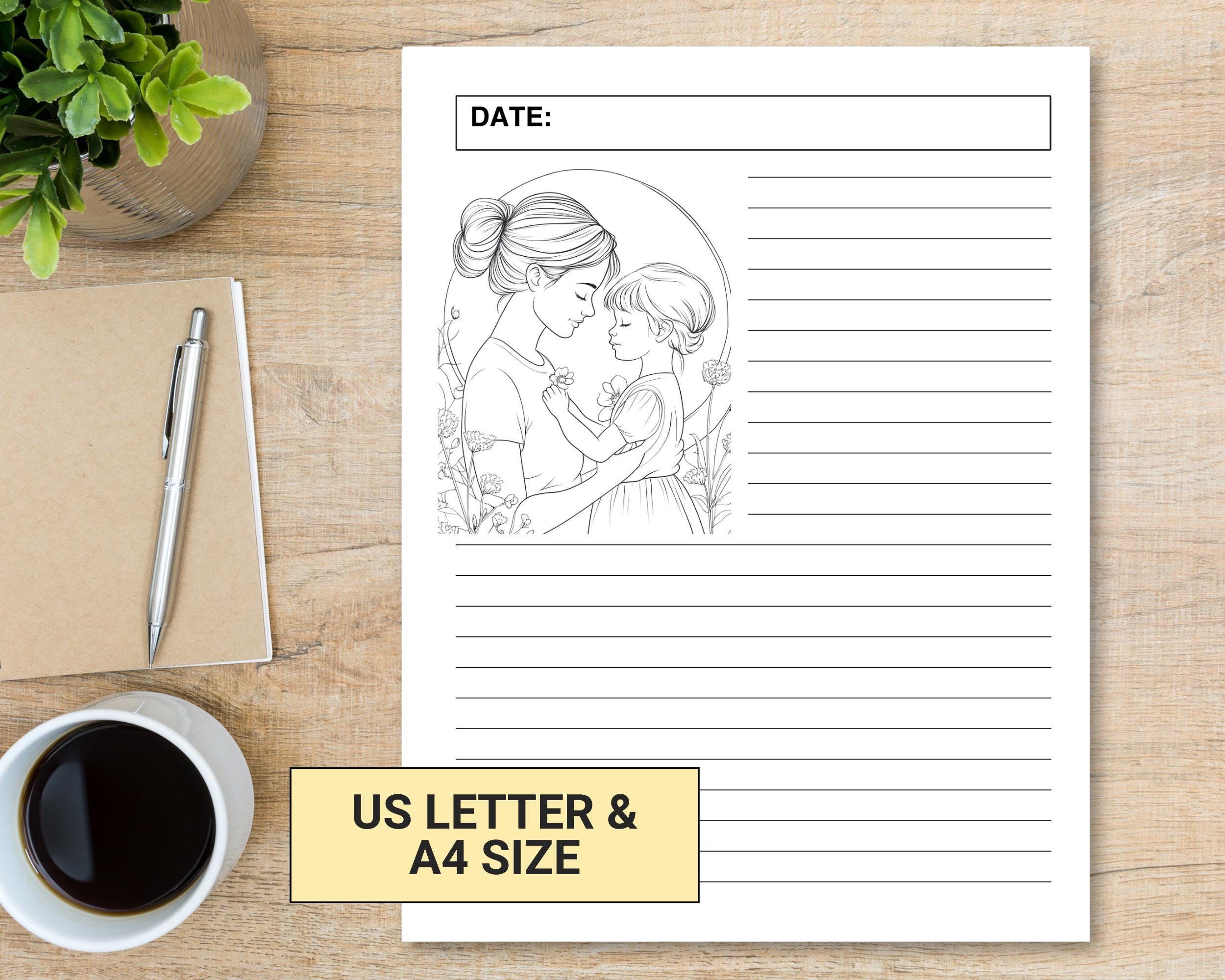 Printable Journal Coloring Pages, Daily Journaling, Daily Coloring ...