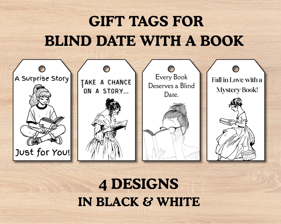 Printable Gift Tags for Blind Date With Book Present, 2 Bonus Pages ...