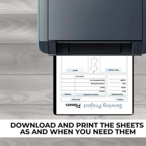 Sewing Project Planner Journal, Printable Pdf Sewing Project Sheet - Etsy