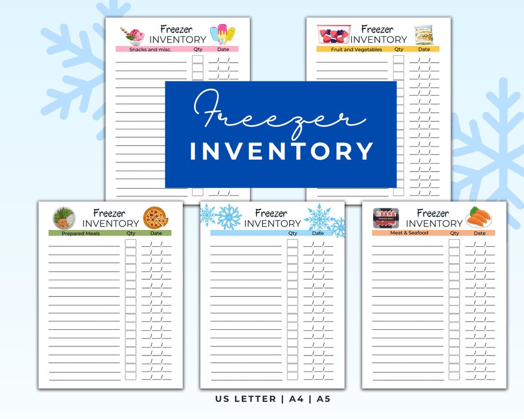 Freezer Inventory, Printable Food Tracker, Freezer Organiser, Organise ...