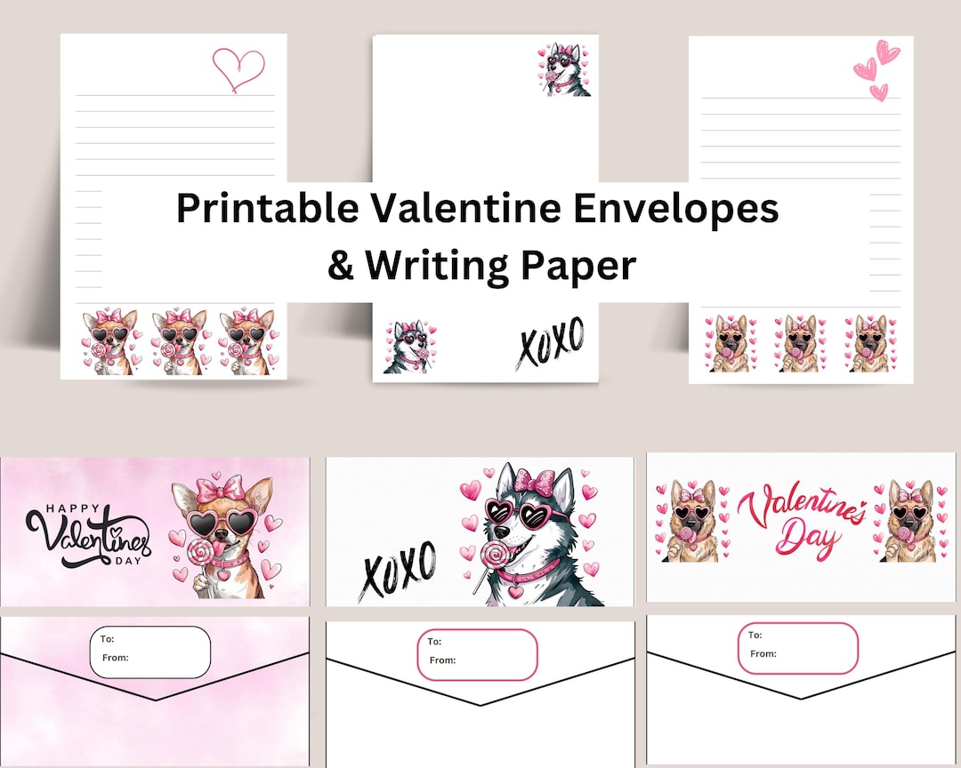 Printable Love Letter Valentine Notes, Valentine Envelope, Romantic ...