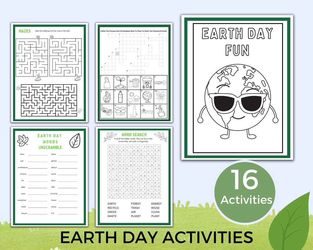Earth Day Printable Activity Bundle With Coloring Pages, Earth Day ...