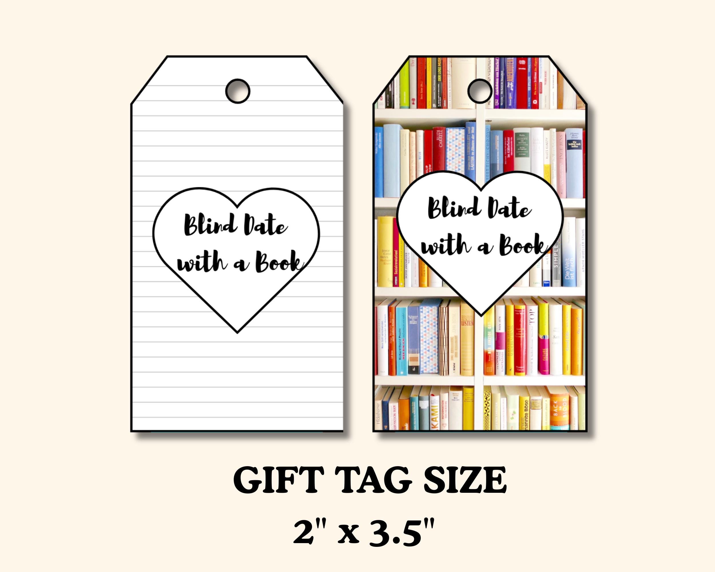 Printable Gift Tags for Blind Date With Book Present, 2 Bonus Sheets of ...