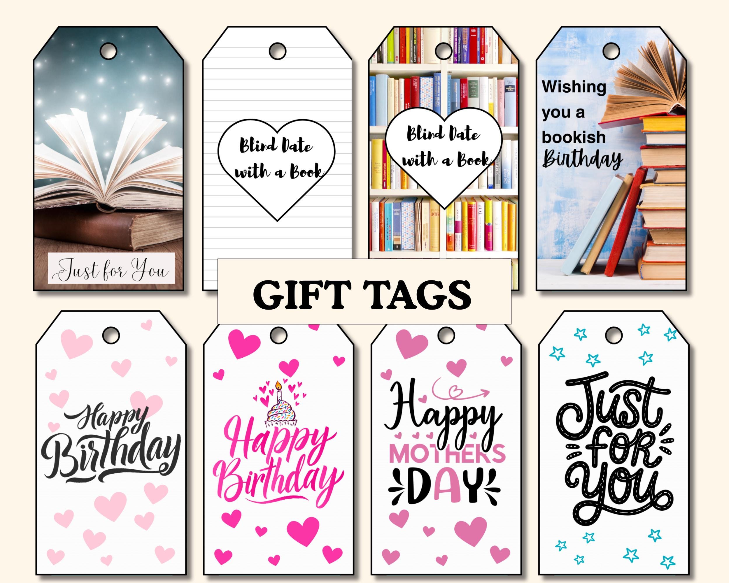 Blind Date DIY Book Gift Printable Kit, Bookmarks Labels Book Review ...