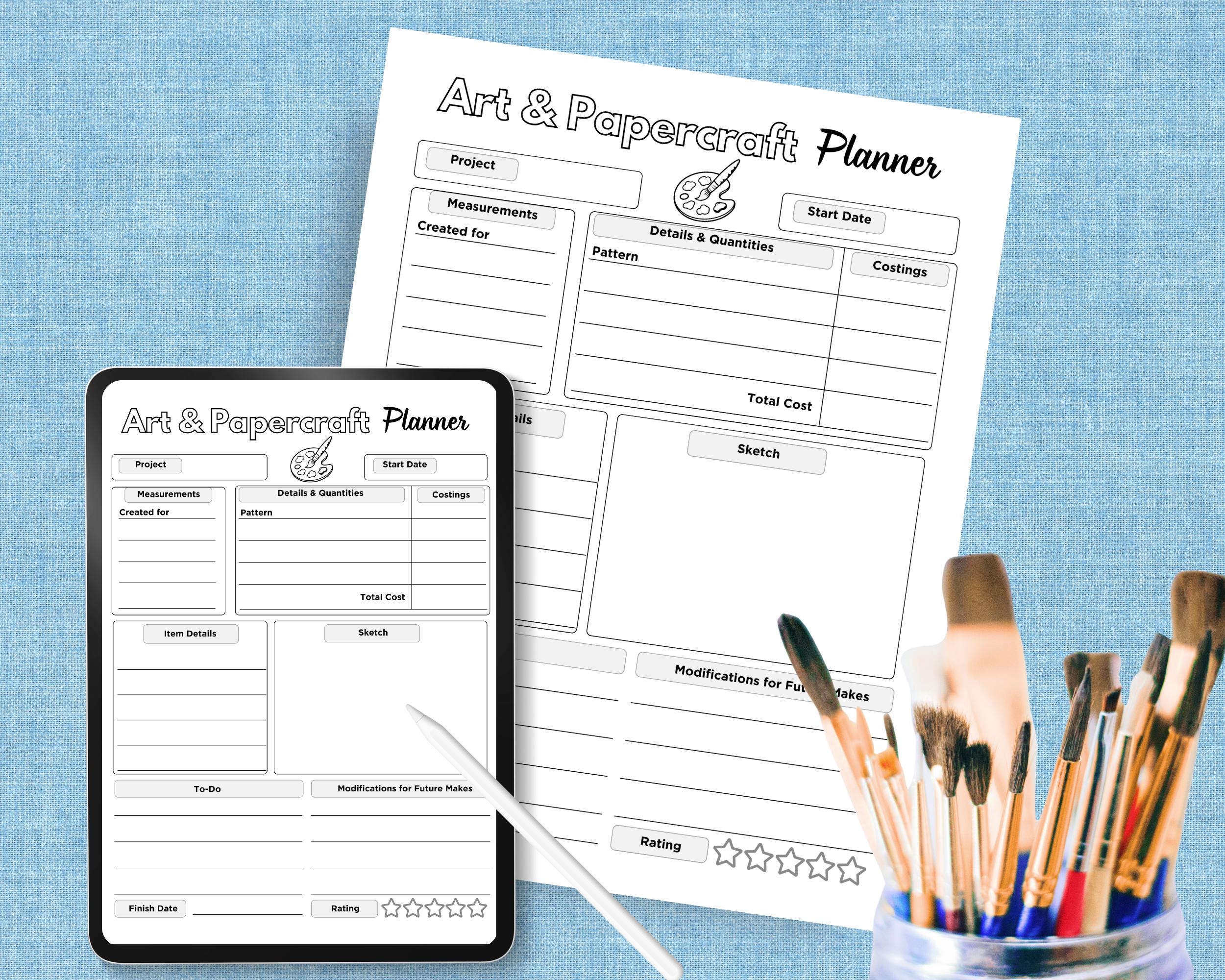 Printable Craft Hobby Project Planner Journal, Organize Plan Record ...