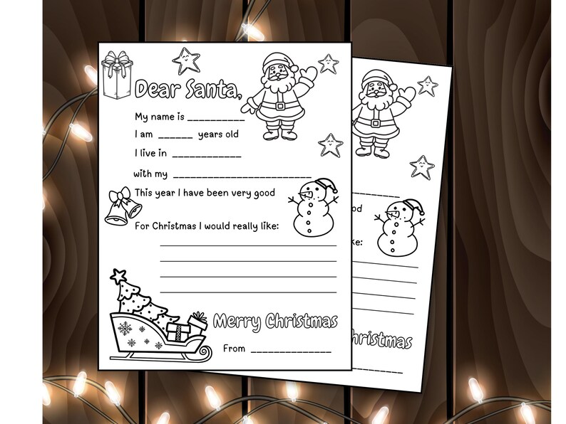 Printable Letter to Santa Coloring Page Dear Santa Christmas Activity ...