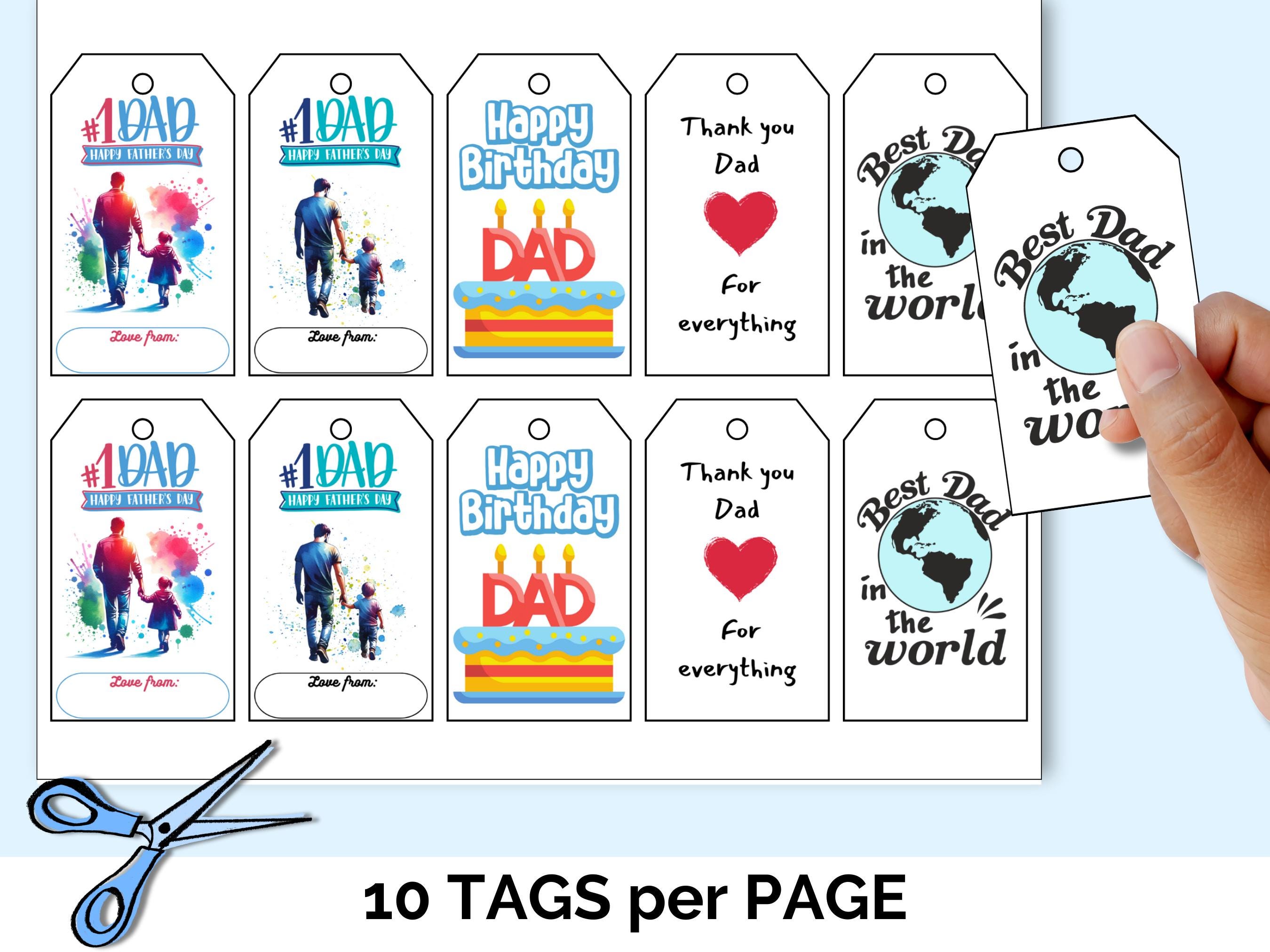 Fathers Day Birthday Thank You Gift Tags for Best Dad Printable Gift ...