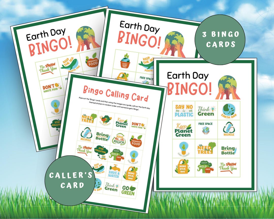 Green Earth Day English Vocabulary Bingo, Printable Earth Day Game ...