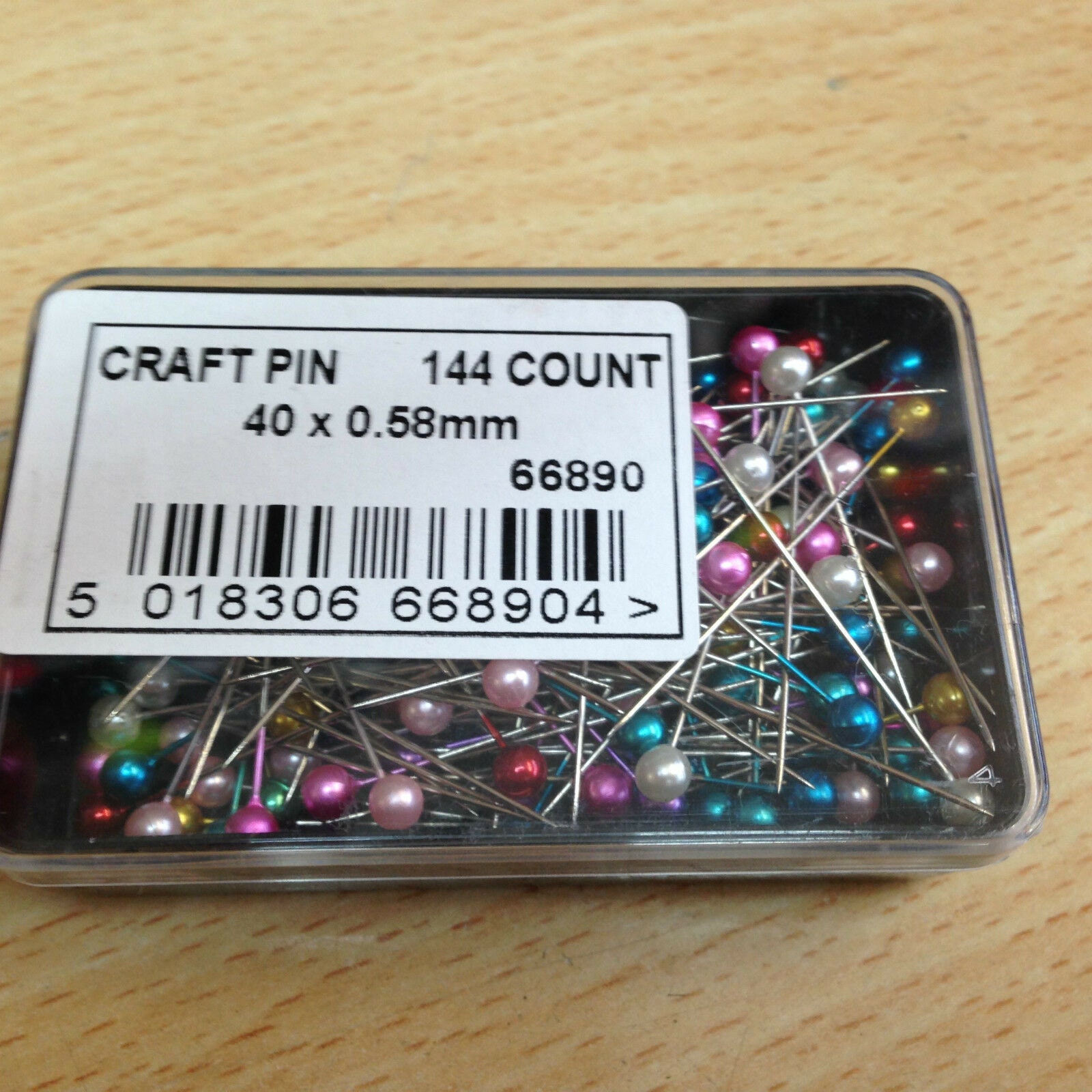 144pcs 40mm X 0.58mm Pearlised Craft Pins for Professional Patches Hair ...