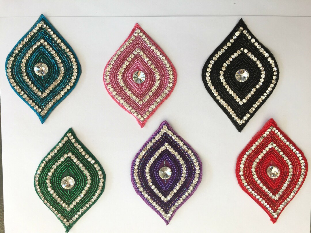 10cm X 7cm Teardrop Shape Sew on Motif With Diamonds for Dresses,tops ...