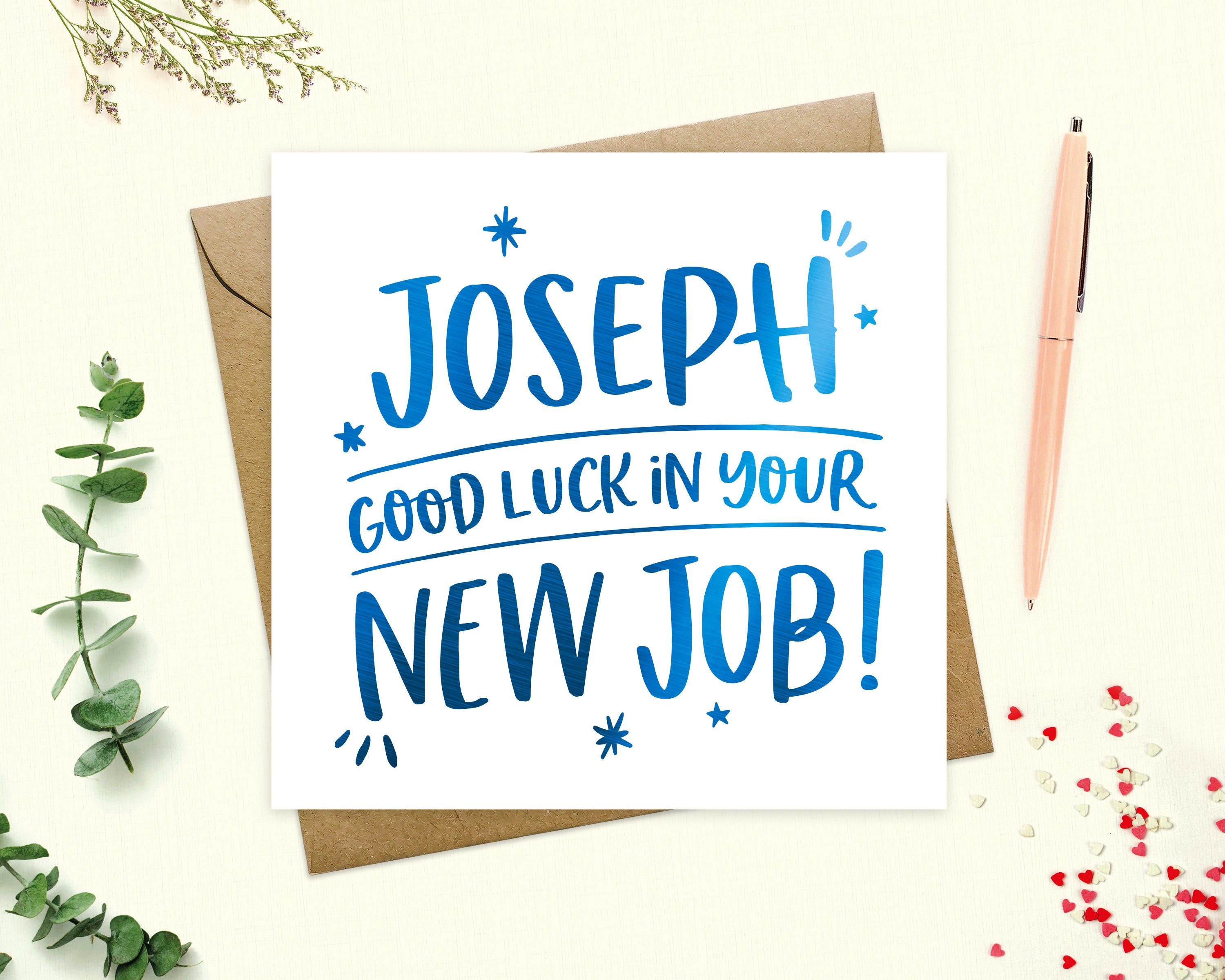 New Job Good Luck Card Personalised Best of Luck Card New - Etsy UK