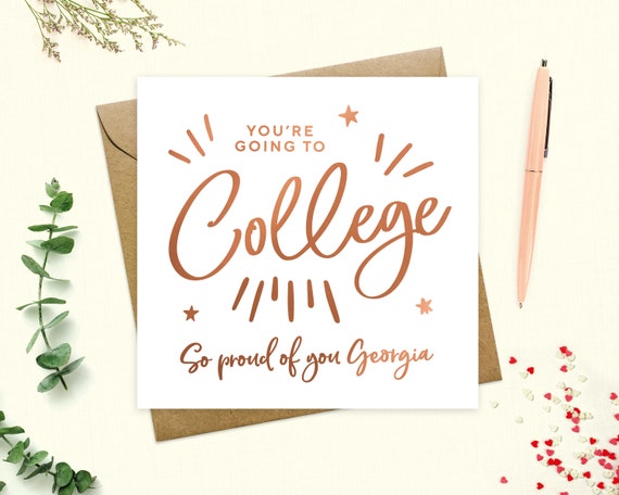 Going to College Card Personalised Congratulations | Etsy