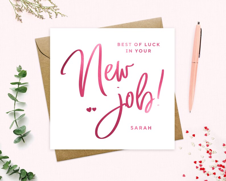 New Job Good Luck Card Personalised Best of Luck card New | Etsy