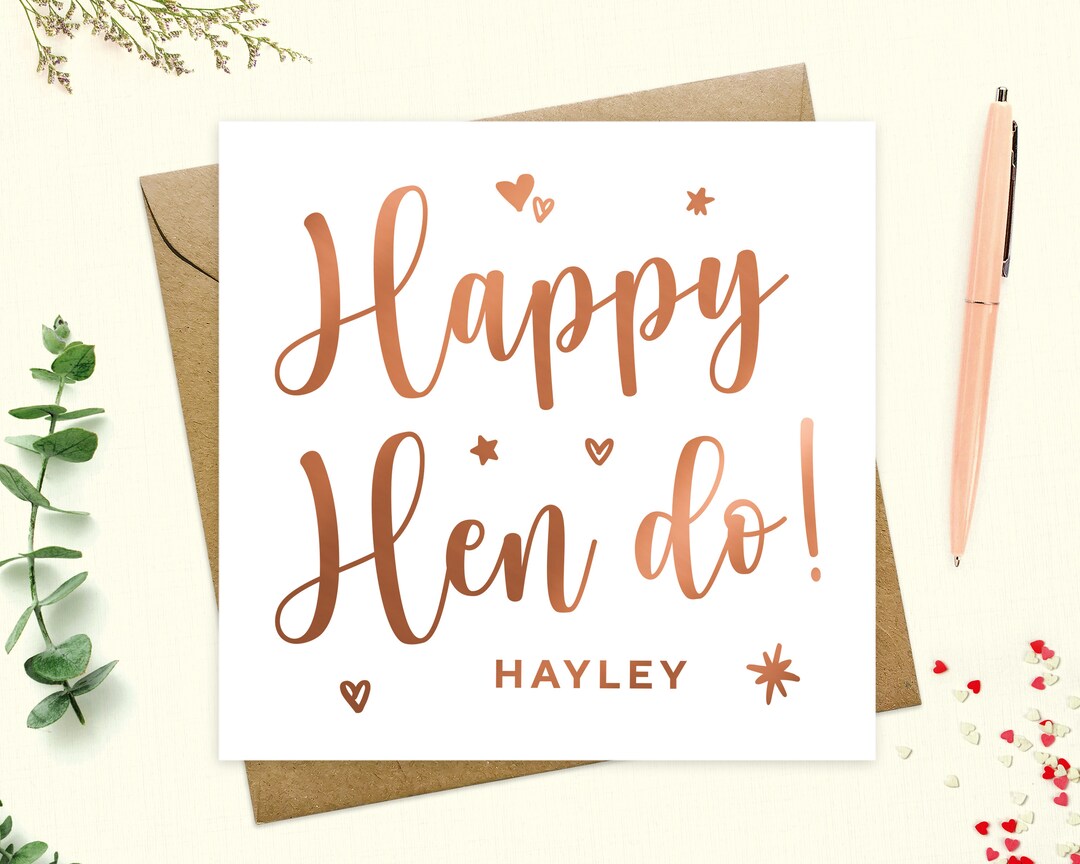 Happy Hen Do Card Personalised Hen Party Card, Bachelorette Party Card ...