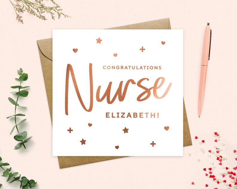 Congratulations Nurse Card Personalised New Nursing Job Card - Etsy UK